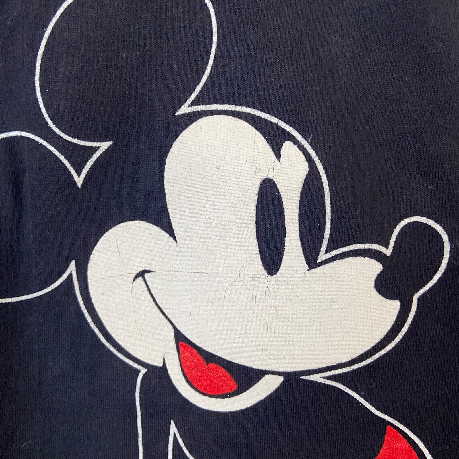Vintage 80s Walt Disney Mickey Mouse Logo Distressed … - Gem