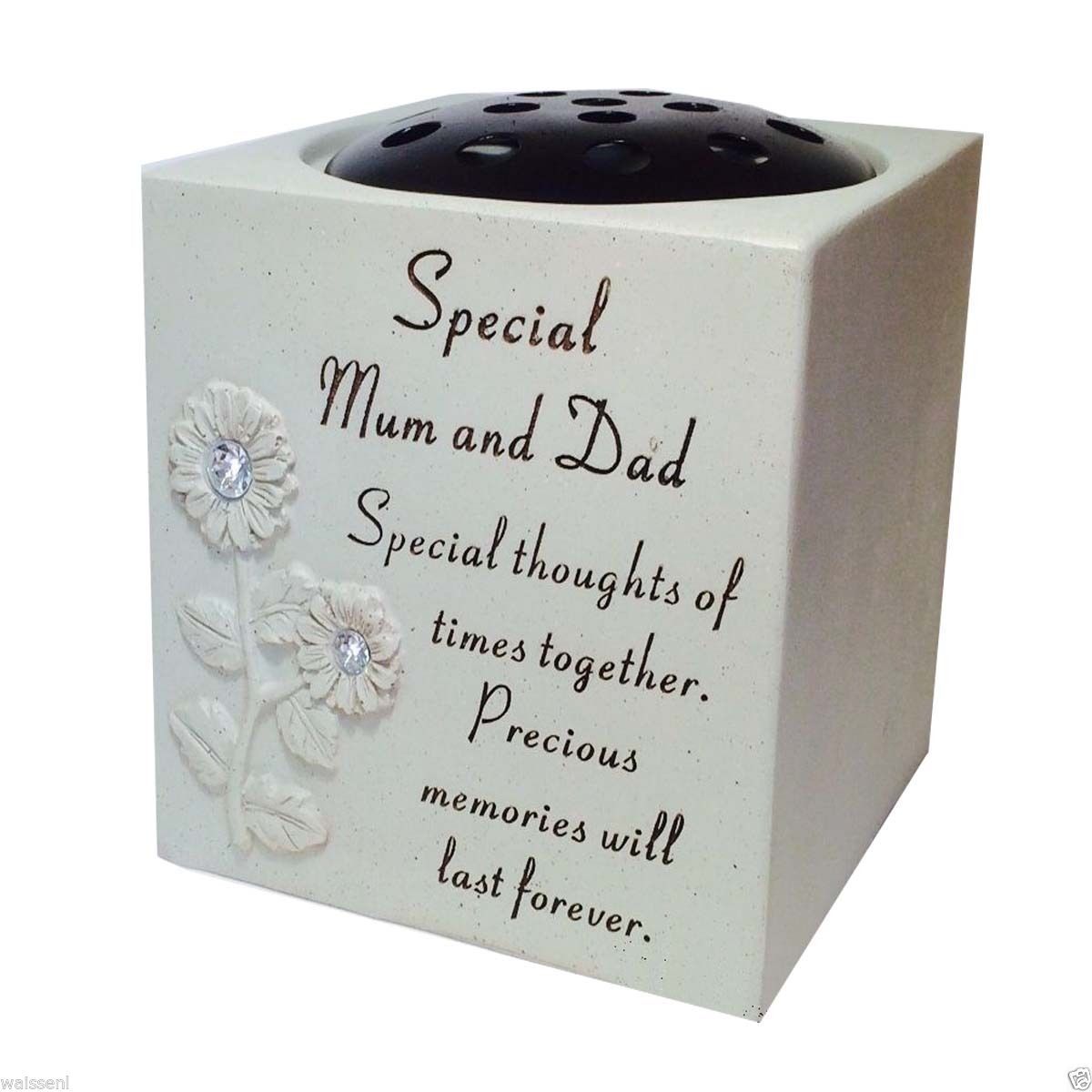 New diamond grave Memorial Flower Holder Vase Stone Plaque Sentimental ...