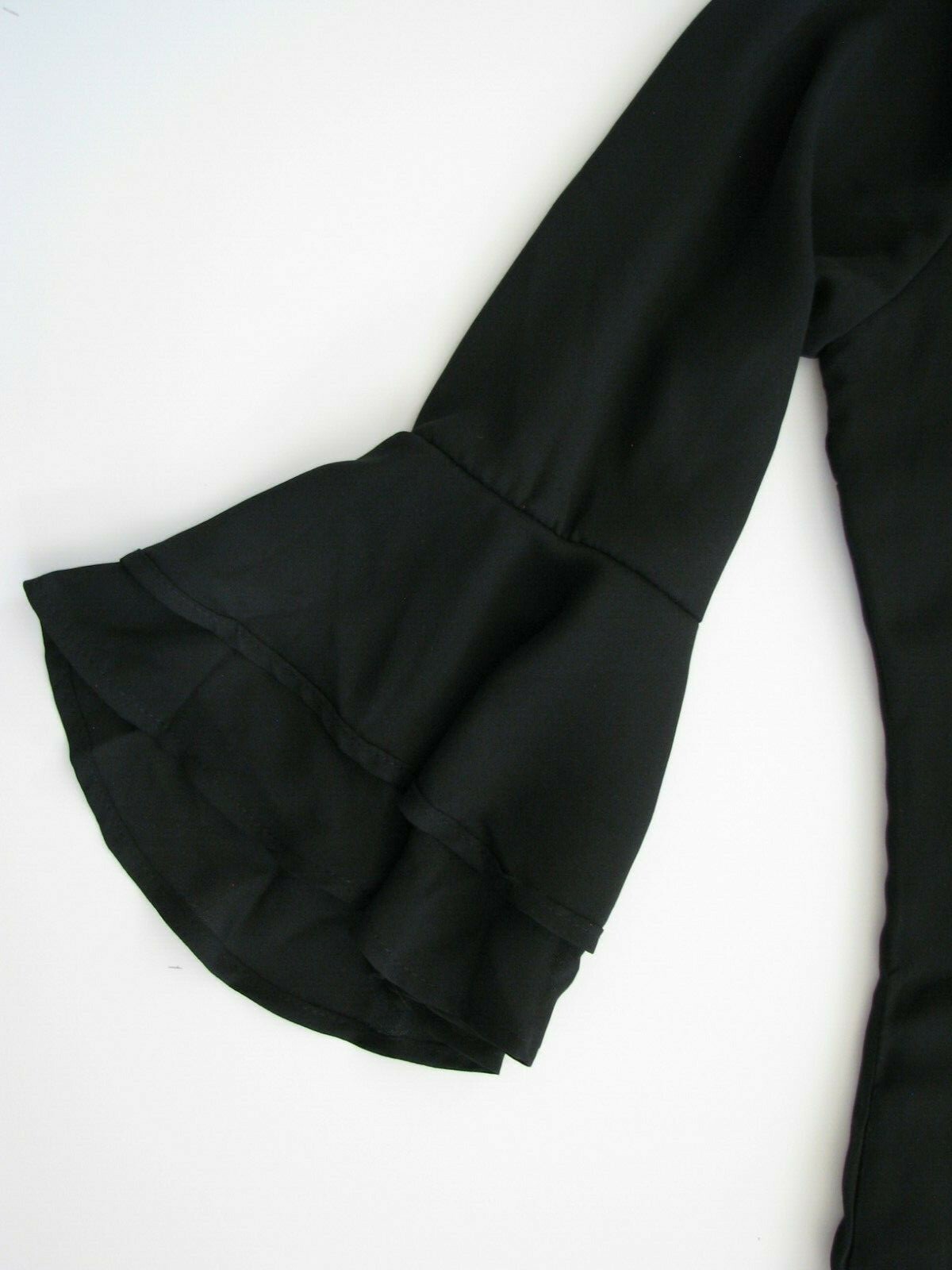 Black Party Dress LBD Ruffle Sleeve Keyhole Semi-Sheer SZ M CURE Club ...