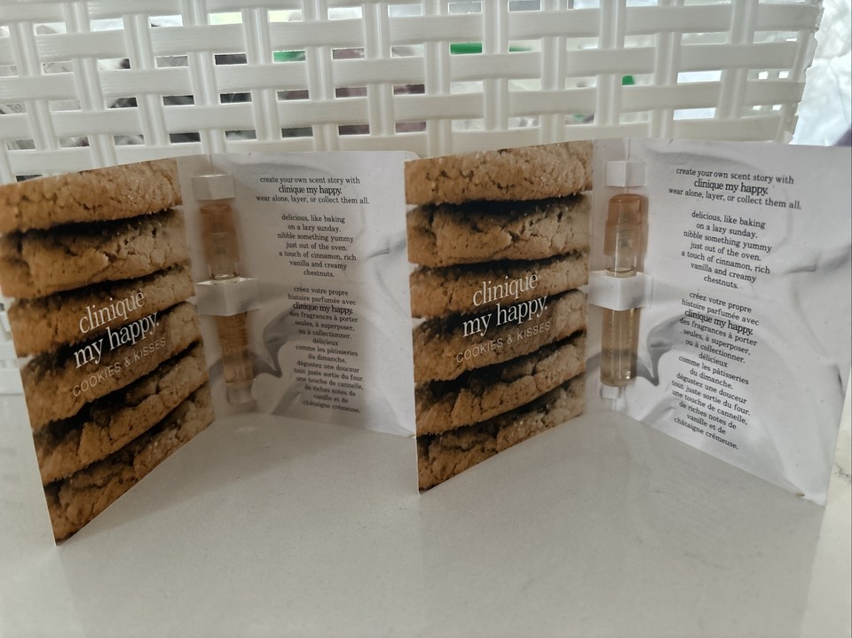 2x Clinique My Happy COOKIES & KISSES EDP Perfume Sample Spray 1.5ml/ 0 ...
