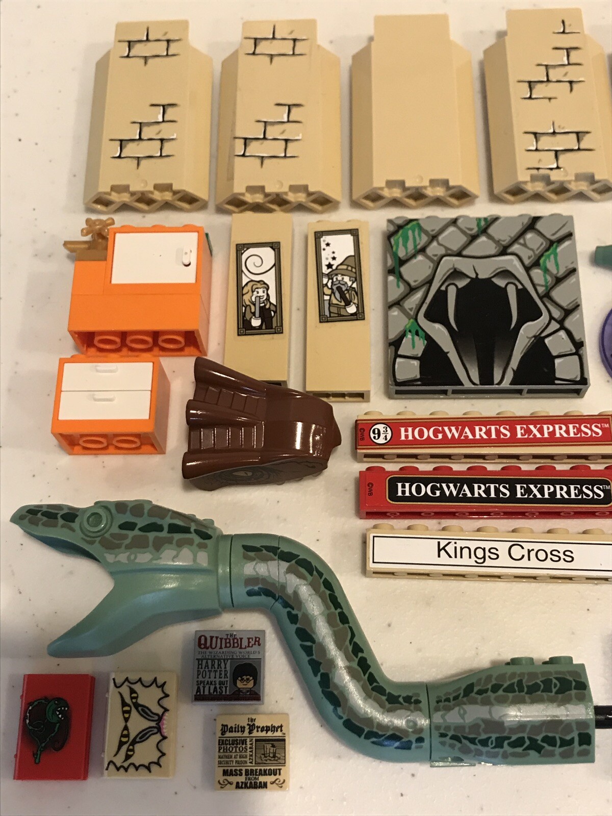 Lego Harry Potter Printed Sticker Pieces Lot Basilisk 4730 4767 Parts ...