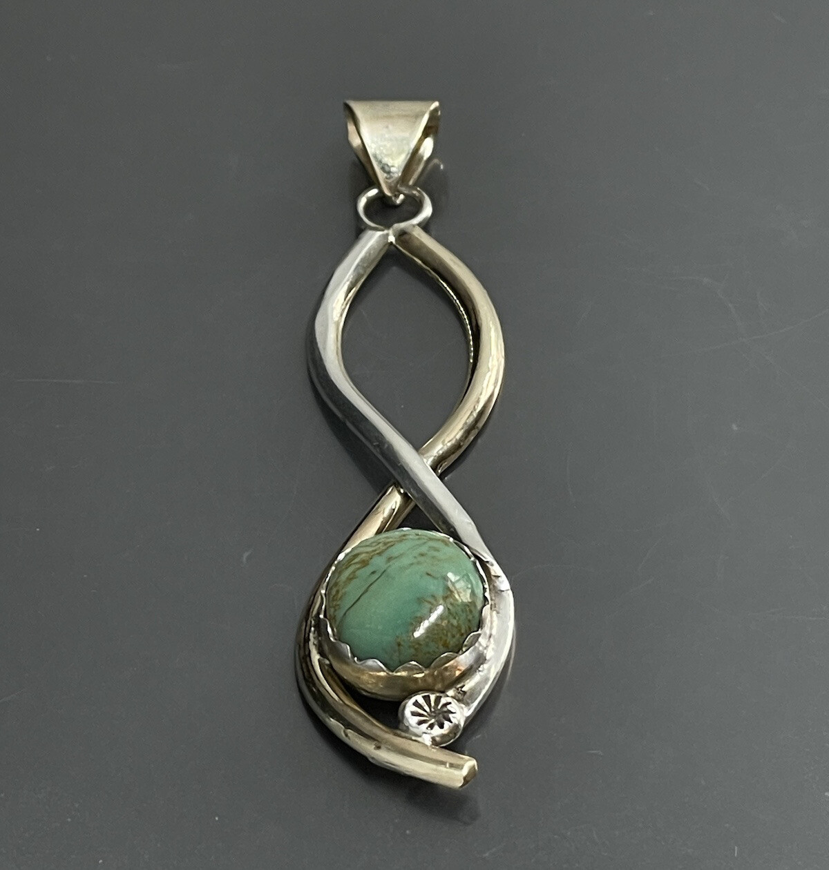 Vtg Larry Moses Yazzie LMY Pendant Sterling Silver 12K GF With ...