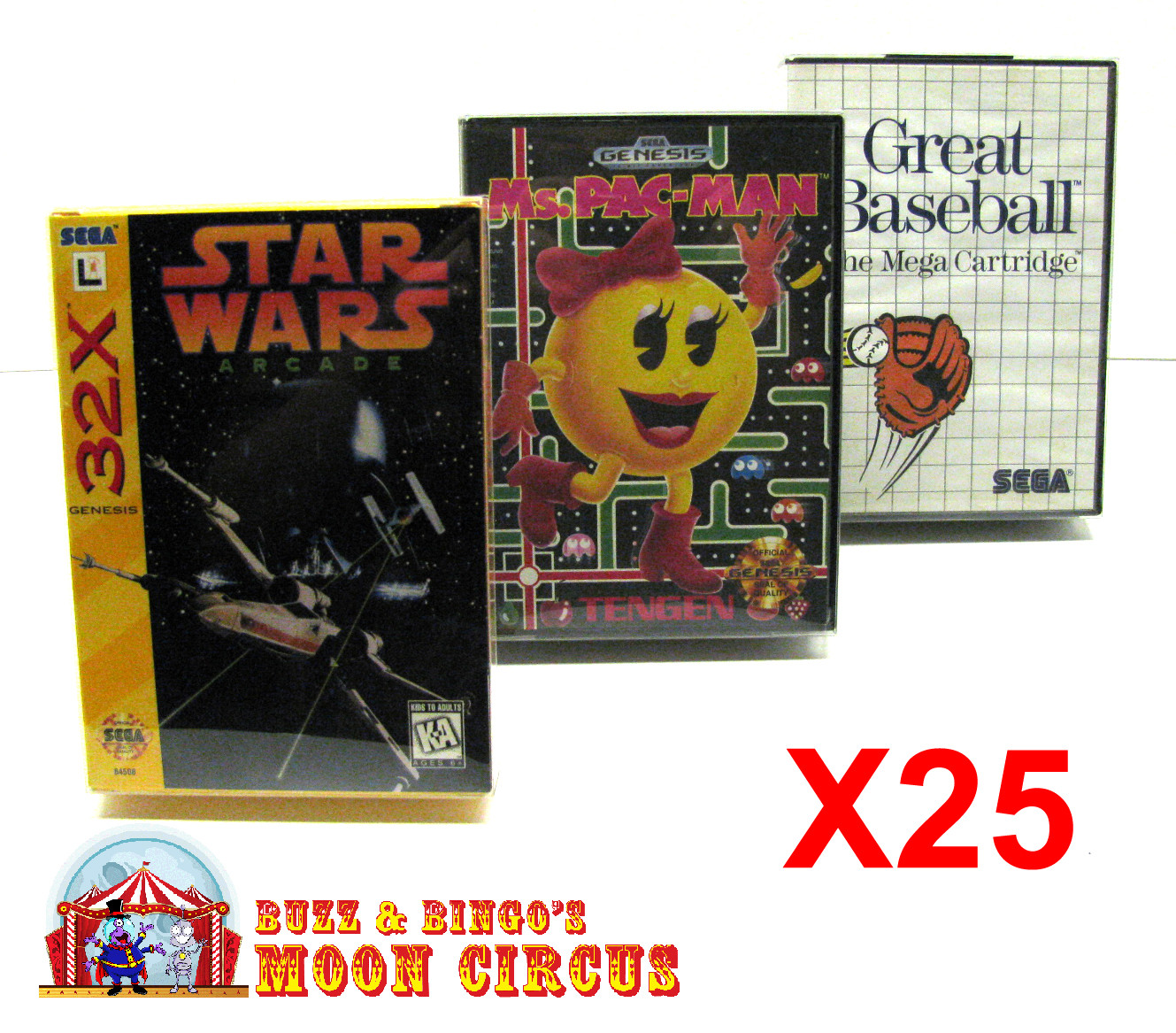 25x SEGA GENESIS 32X MEGA DRIVE BOX CLEAR PROTECTIVE GAME BOX SLEEVE ...