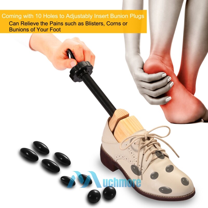 Pair of Adjustable 2-way Expander Wooden Shoe Stretcher for US Mens ...