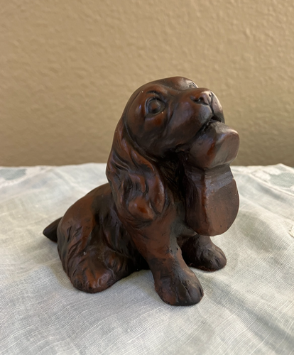 VTG Cocker Spaniel Priory Castings England Dog SHOE in Mouth Resin ...
