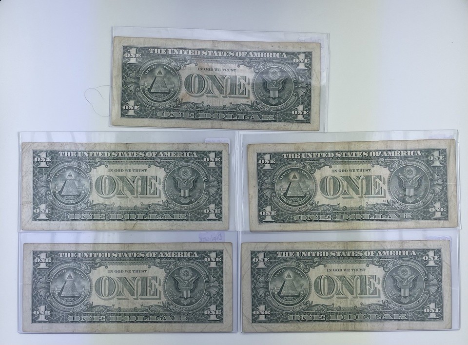 2013 B New York Dollar Bill Star Note Lot of 5, All In Duplicate Range ...