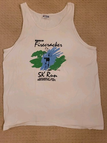 XL Vintage 1991 Firecracker 5K Run White Tank Top | eBay