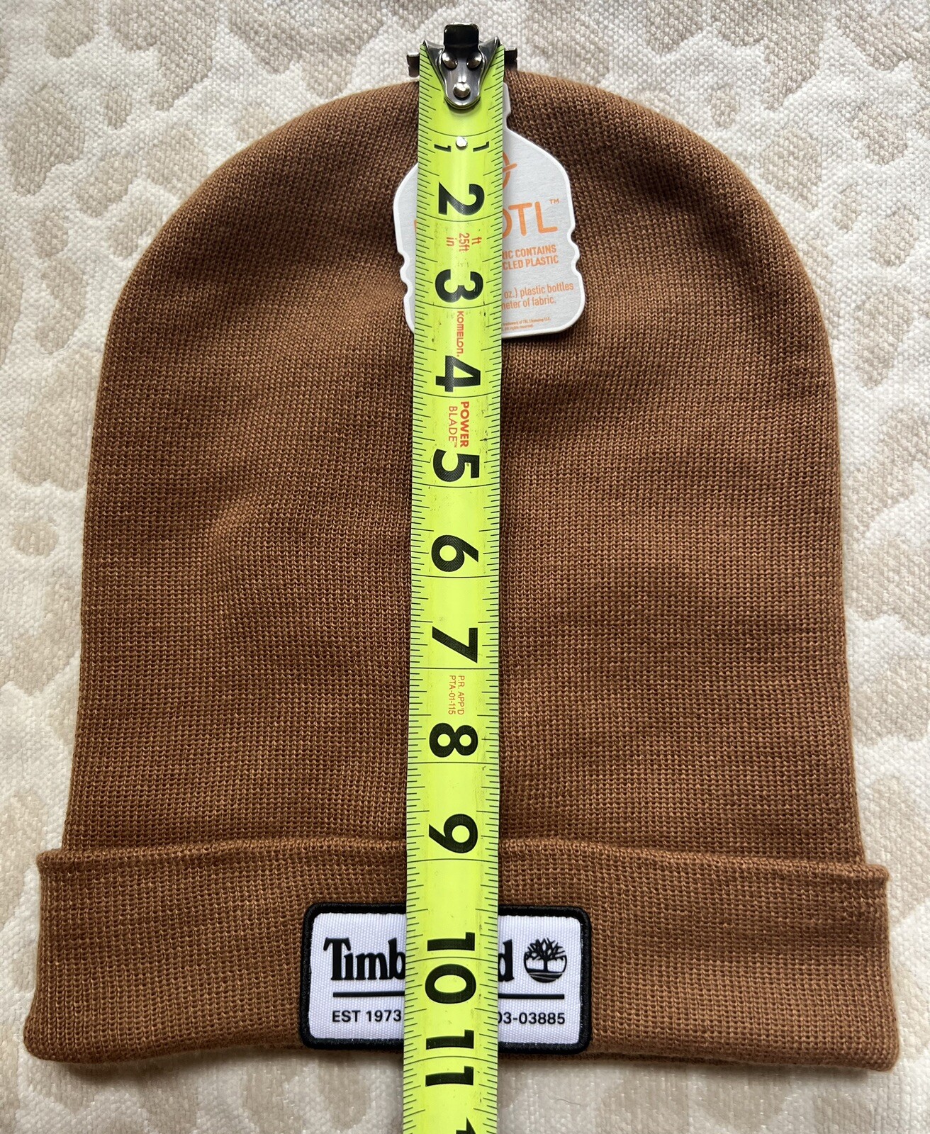 Timberland Toboggan Cuffed Logo Patch Men's Beanie Cap One Size Classic ...