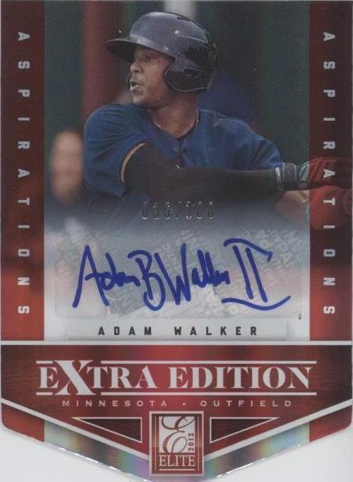 2012 Elite Extra Edition - Adam Walker #31 Aspirations Die-Cut ...