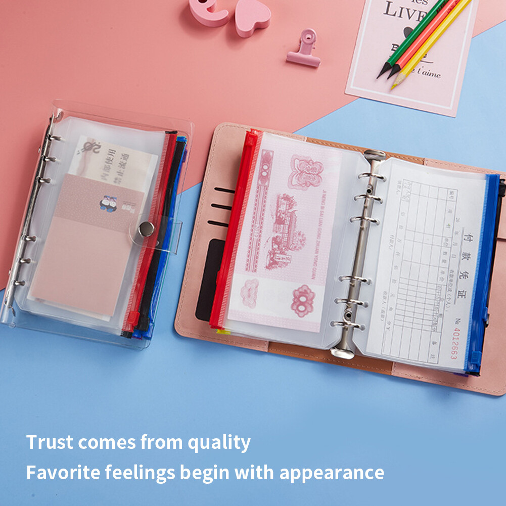 15pcs A6 6 Holes Matte PVC Translucent Binder Pocket Set With Label ...