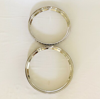 2 X Original Style Smooth Early Ford Wheel Trim Rings/ Beauty Rings-Pol ...