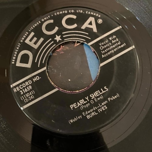 Burl Ives - Pearly Shells/What Little Tears are Made Of 31659 45rpm ...