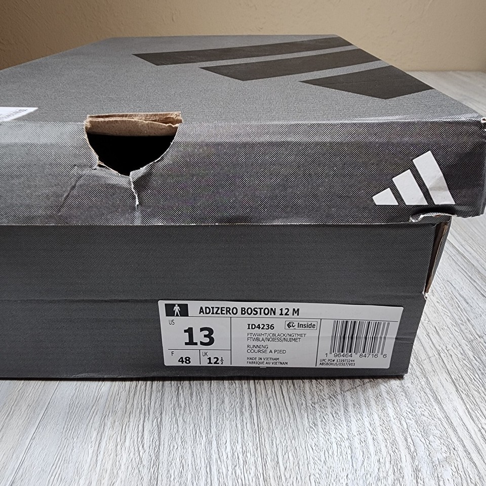Adidas Adizero Boston 12 Running Shoes Ivory White Mens Size 13 New ...