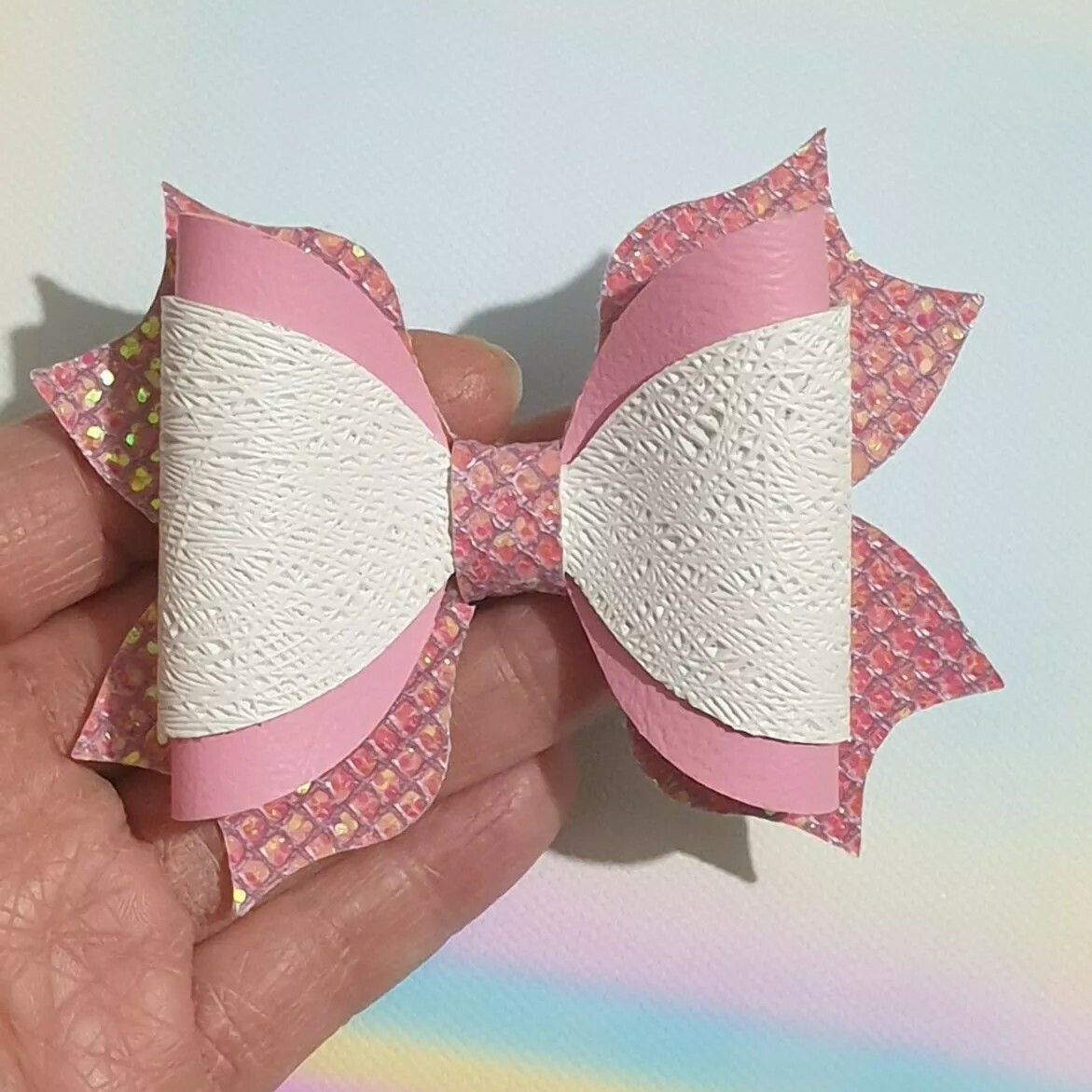 3.5 inch Plastic Hair bow template curvy | Grelly UK