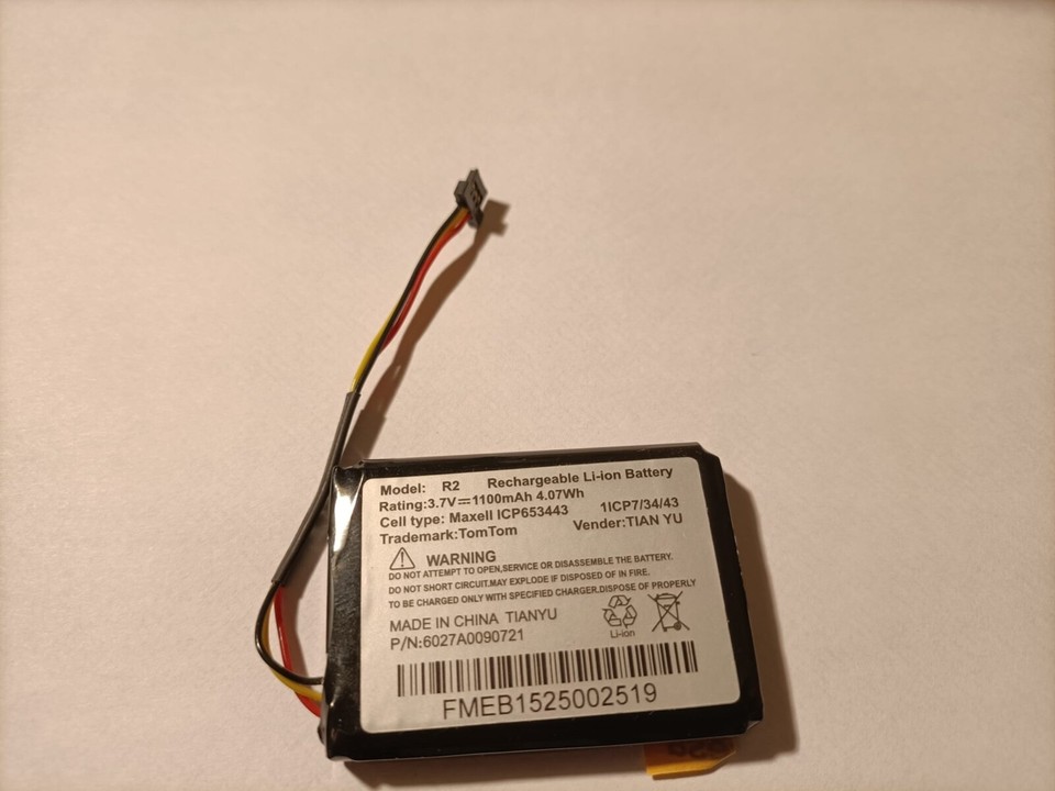 Battery for TomTom Go 60, TomTom Go 61, TomTom Go 600, TomTom Start 62 ...