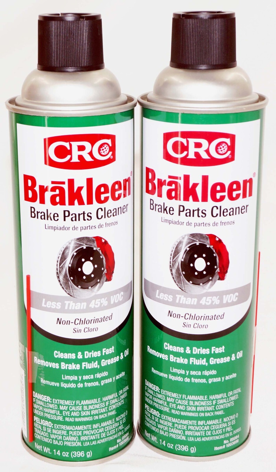 2 Pack CRC Brakleen Brake Parts Cleaner Non Chlorinated 14oz Low VOC ...