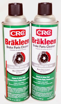 2 Pack CRC Brakleen Brake Parts Cleaner Non Chlorinated 14oz Low VOC ...
