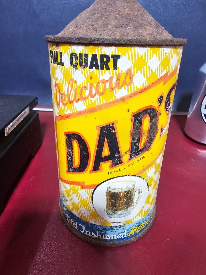 Vintage Cone Top Dad's Root Beer Qt. Can 1940s-1950s | eBay