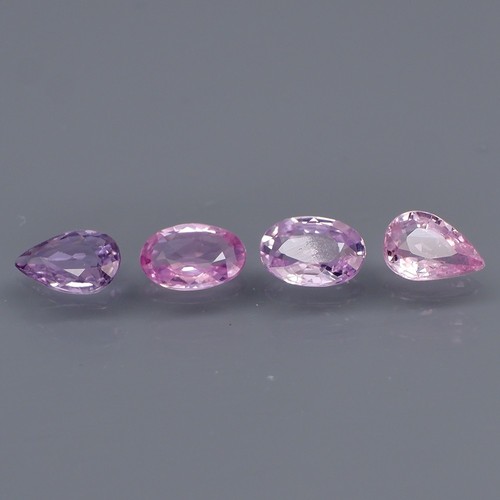 Pear Shape 6x4 mm.Heated Only! Fancy Color Sapphire Madagascar 4Pcs/1 ...