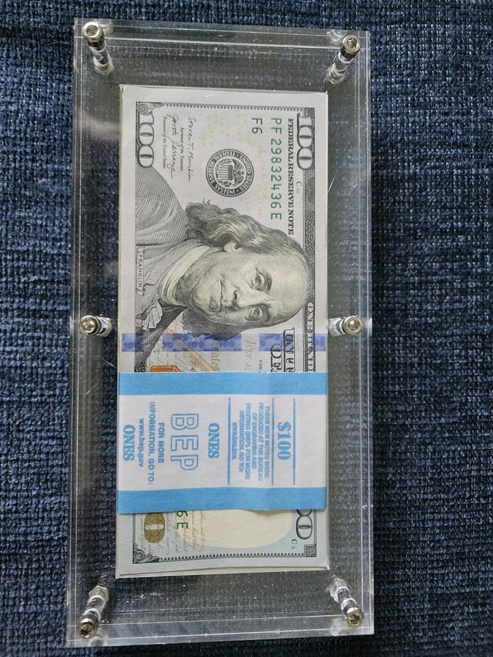 $23 HIGH QUALITY ACRYLIC MONEY CASE HOLDS 100 CURRENCY DISPLAY | eBay