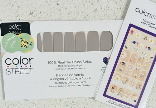 Color Street Lot Amazing Greige + Secret Garden Mani Charms Bundle 🌼 | eBay