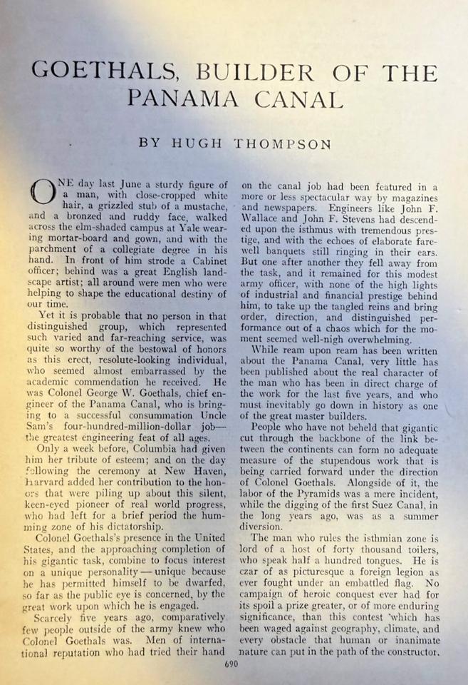 1912 Colonel George W. Goethals Chief Engineer Panama Canal | eBay