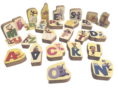 Disney CharactersAlphabet Chunky Wooden Puzzle Replacement ABC Blocks ...