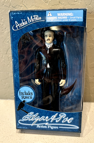 Edgar Allan Poe W/Raven 5.25” Action Figure Archie McPhee 2013 ...