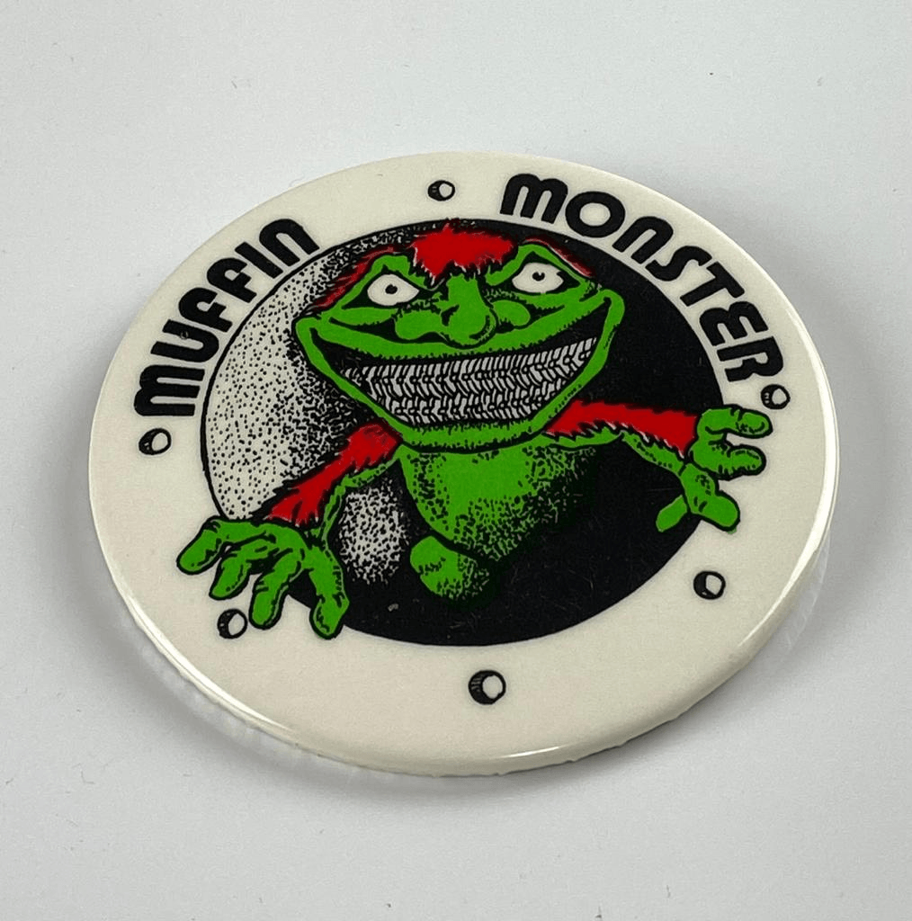 Vintage Muffin Monster Sewage Grinder Pin Pinback Button 3in Set of 2 ...