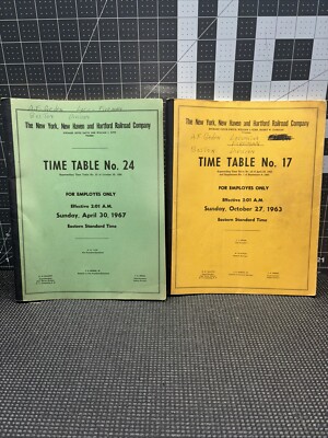 1963 & 67 EMPLOYEE TIME TABLE No.17,24 New York New Haven and Hartford ...