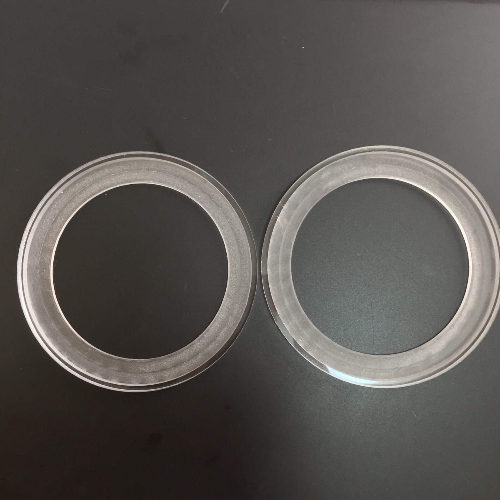 Pair of 4" Acrylic Glass Recessed Spacer Rings For Car Audio PA DJ ...