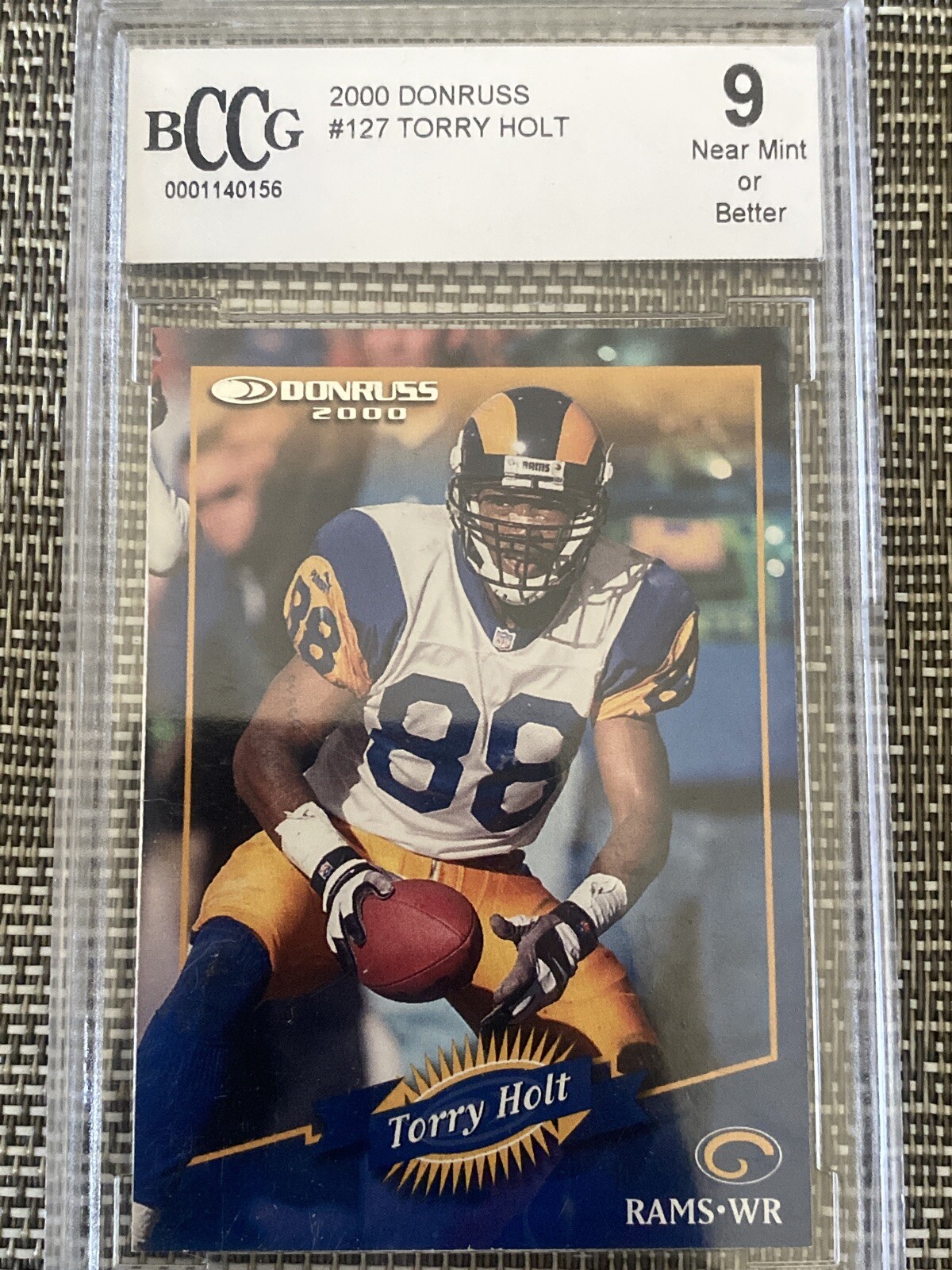 2000 DONRUSS TORRY HOLT BCCG 9 NEAR MINT OR BETTER ST. LOUIS RAMS CARD ...