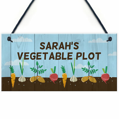 Novelty Vegetable Plot Sign For Garden Summerhouse Hanging Door Wall ...