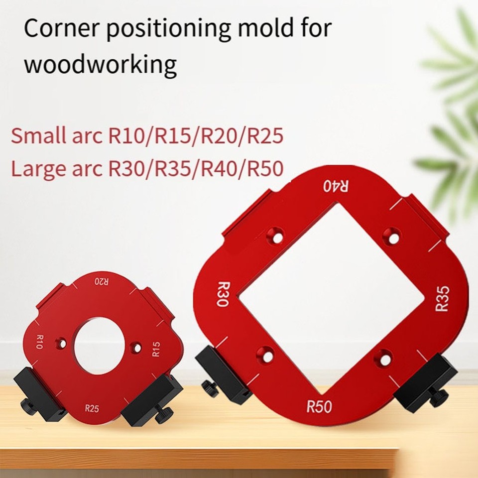 2PCS Woodworking Router Templates R10-R50 Radius Jig 4-In-1 Angle4792 ...