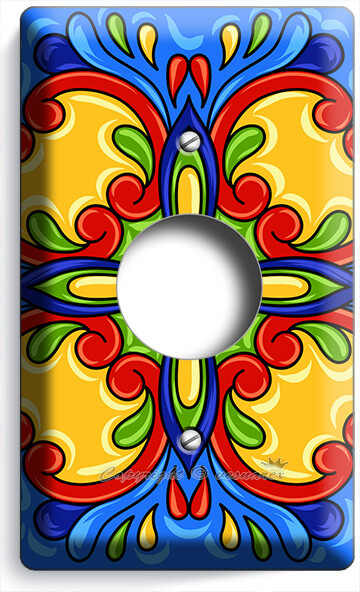 MEXICAN TALAVERA TILE STYLE LIGHT SWITCH OUTLET WALL PLATE KITCHEN FOLK ...