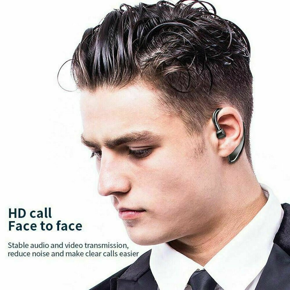 Wireless Bluetooth 5.0 Earpiece Headset Driving Trucker Earbuds Noise ...