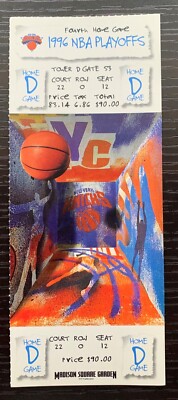 1996 NBA BASKETBALL PLAYOFF TICKET STUB NEW YORK KNICKS 4TH HOME GAME ...