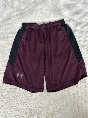 Under Armour Maroon Shorts Mens Large L Stretch Lightweight Basketball ...