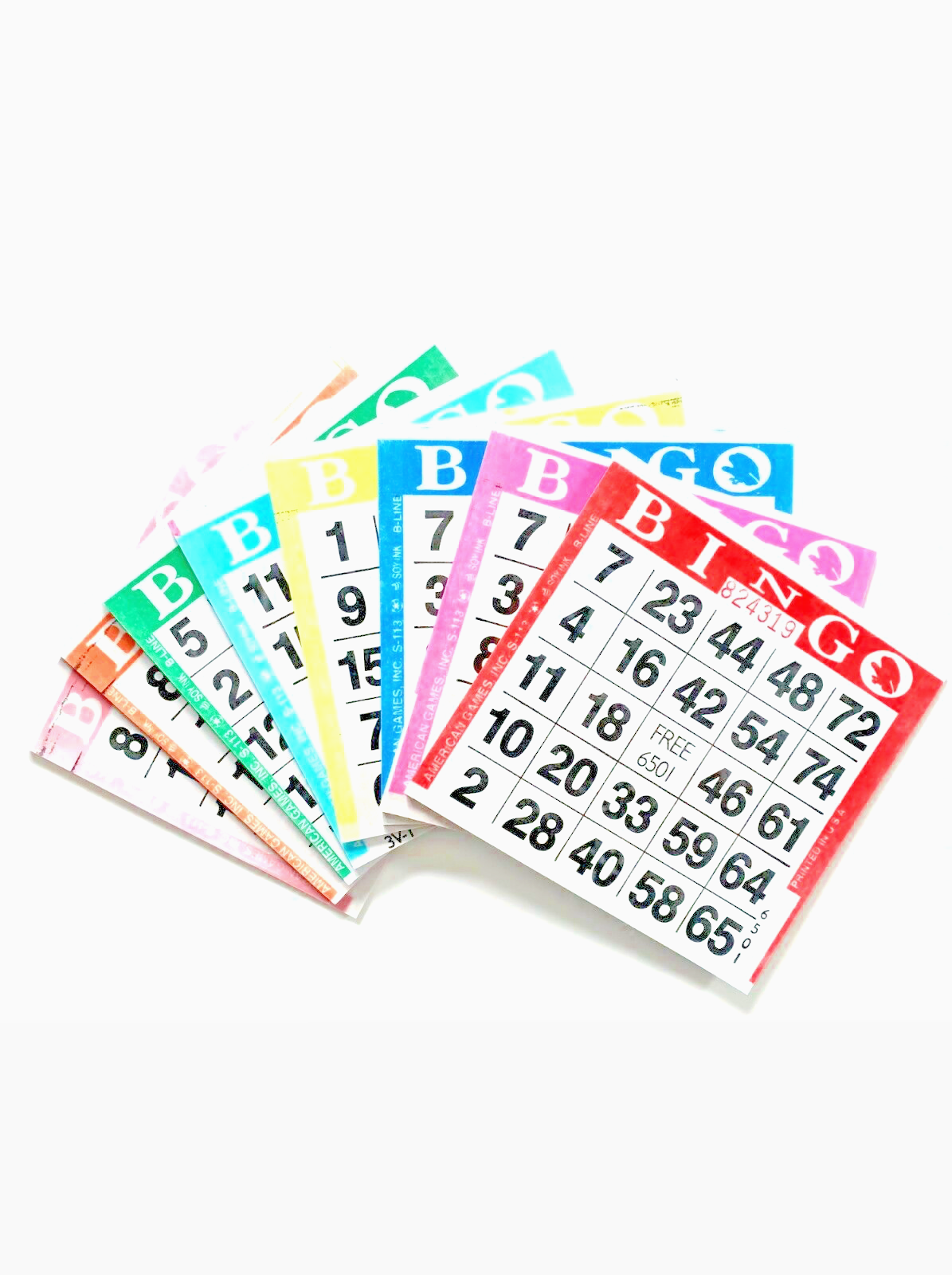 1 on 5 up Color Collated Bingo Paper Game Cards- 100 Books Per Pack | eBay