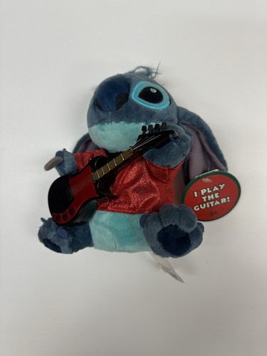 Disney Rocker Stitch Red Sparkle Jacket Guitar 6" Bean Bag Plush With ...