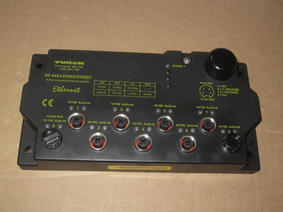New Turck SE-44X4-E924/CS30007 Industrial 9 Port Ethernet Switch 10 ...