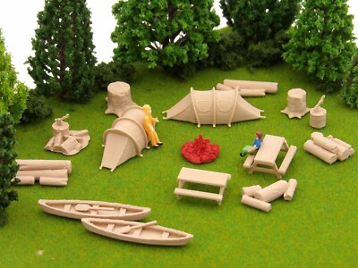 15 pc - Tubular Tent Camping - HO Scale 3D Camping Railroad Train ...