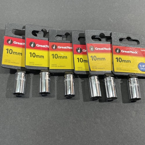 6- 10mm Great Neck 10MMS Sockets, 1/4” Drive, 6 Point, Free US Ship | eBay