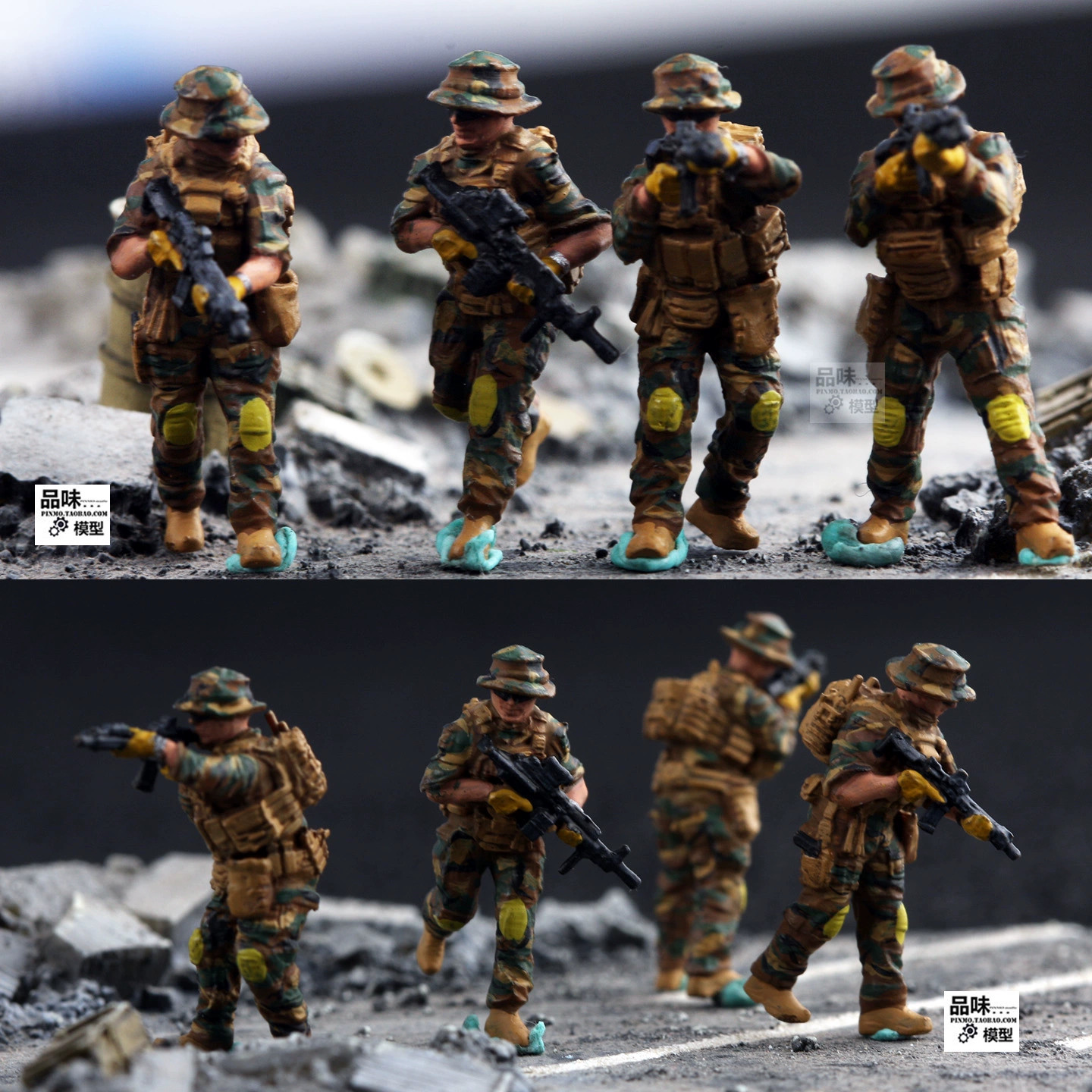 Homemade 1/72 US Jungle Rangers Special Operations 4 Soldiers Finished ...