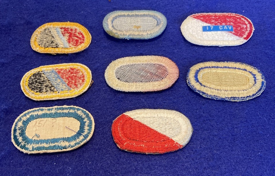 1950s-60s US Army Oval Lot (8) - Embroidered and Twill - Various Units ...
