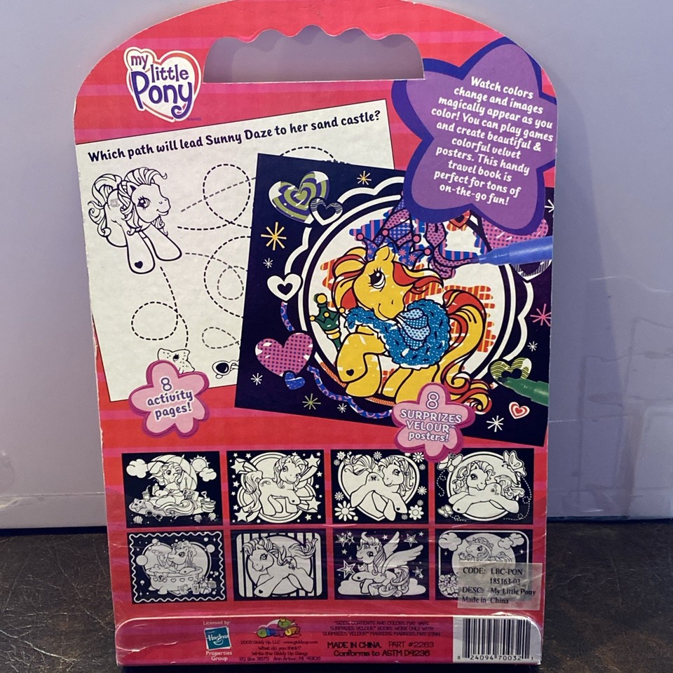 NEW 2005 MY LITTLE PONY COLOR CARRY SURPRISES VELOUR MAGIC REVEAL BOOK ...