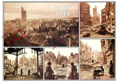 Picture Postcard__WW2, D-DAY NORMANDY LANDINGS, CAEN 1944 (MULTIVIEW ...