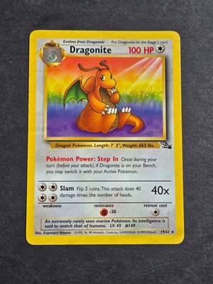 Pokemon DRAGONITE 19/62 - FOSSIL SET NON HOLO RARE - NEAR MINT + | eBay