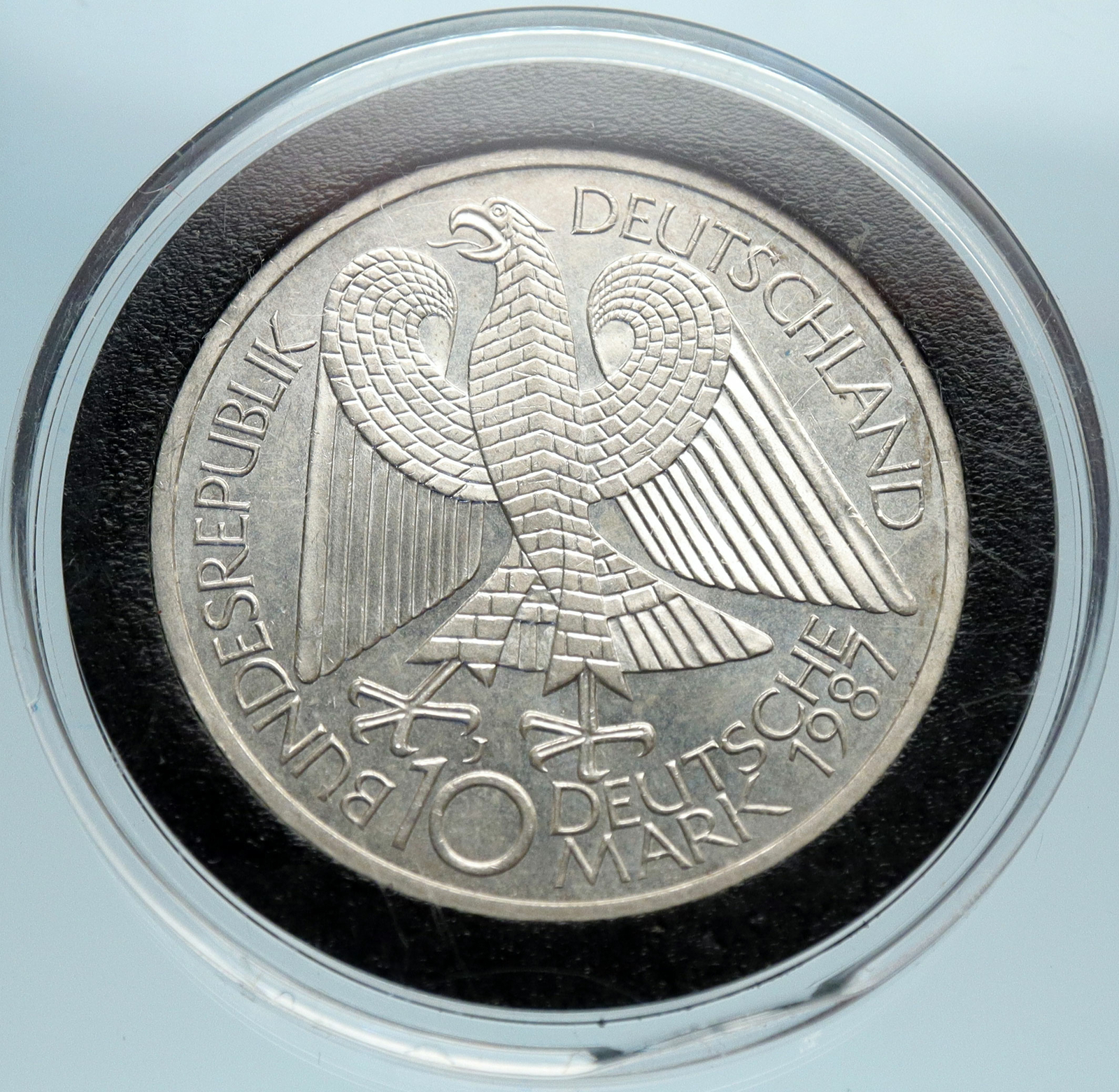 1987 J GERMANY City of Berlin Bear Genuine Antique Silver 10 Mark Coin ...
