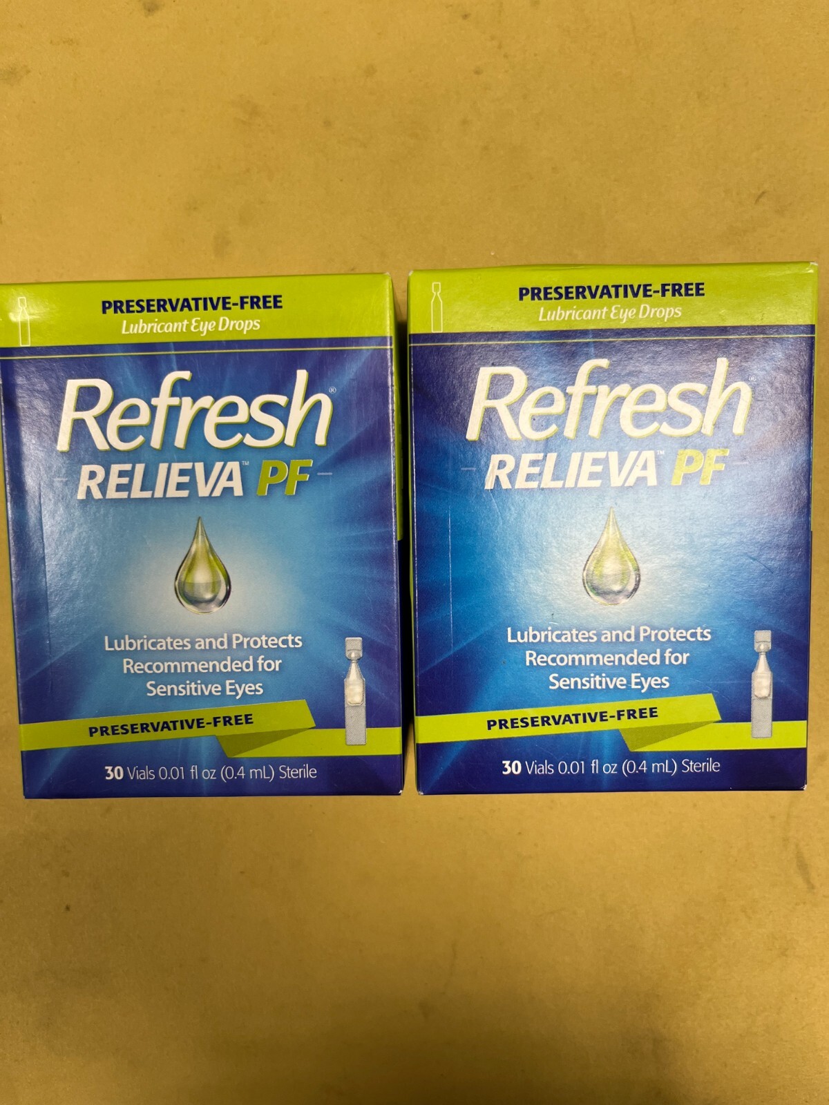 2 New Refresh Relieva PF Lubricant Eye Drops - 30 Vials Each Box Exp ...